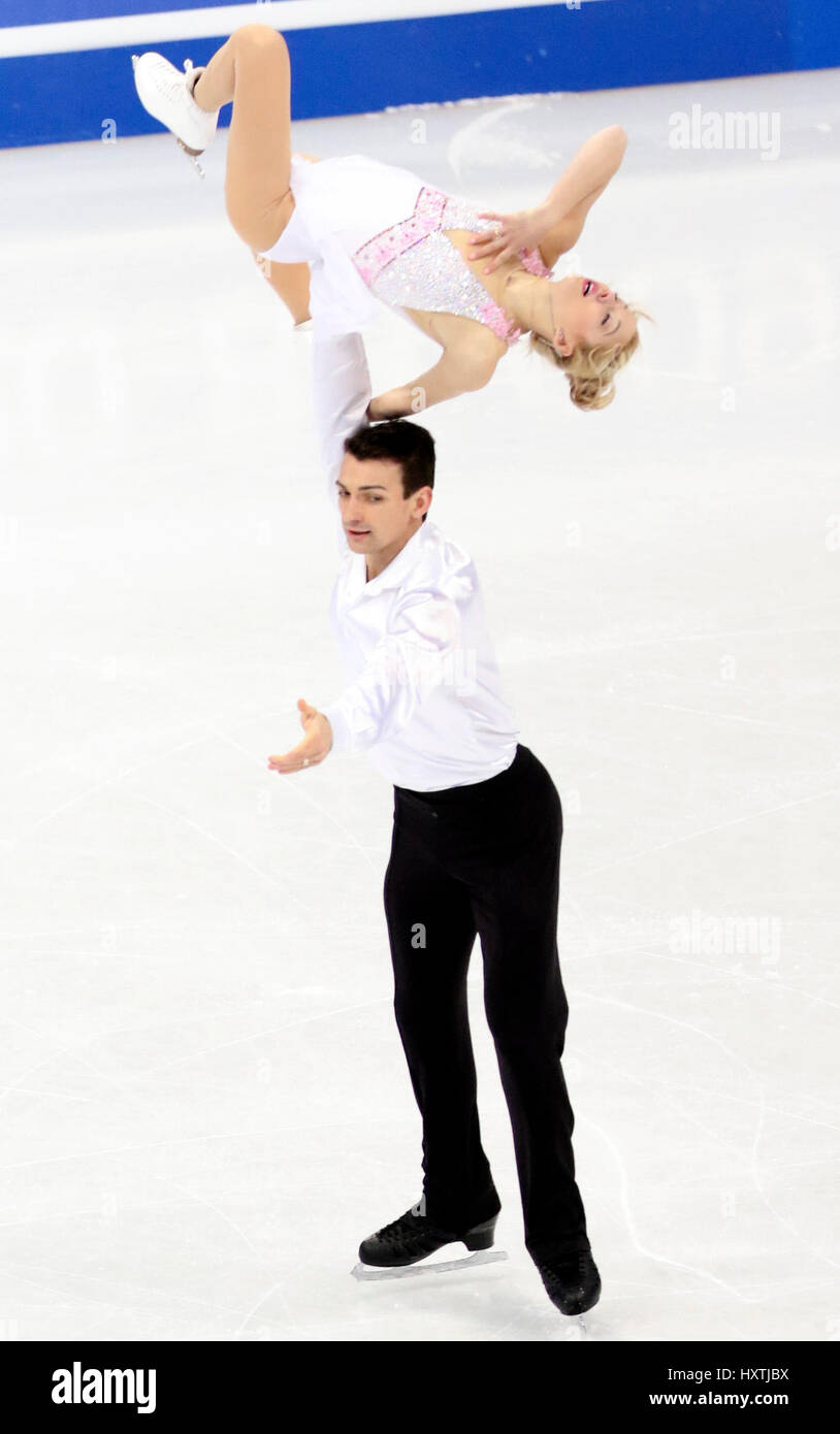 Helsinki. 30th Mar, 2017. Alexa Scimeca Knierim (Top) and Chris Knierim ...