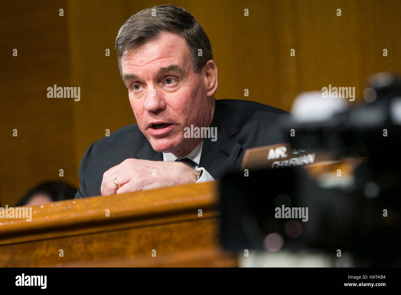Washington DC, USA. 31st March 2017. Senator Mark Warner, (D-VA ...