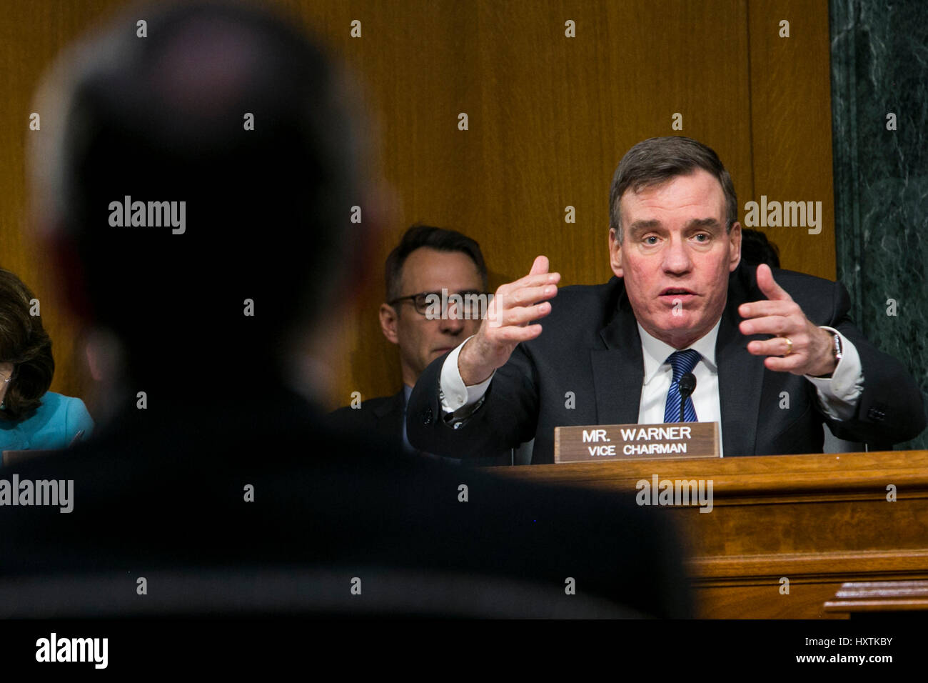 Washington DC, USA. 31st March 2017. Senator Mark Warner, (D-VA ...