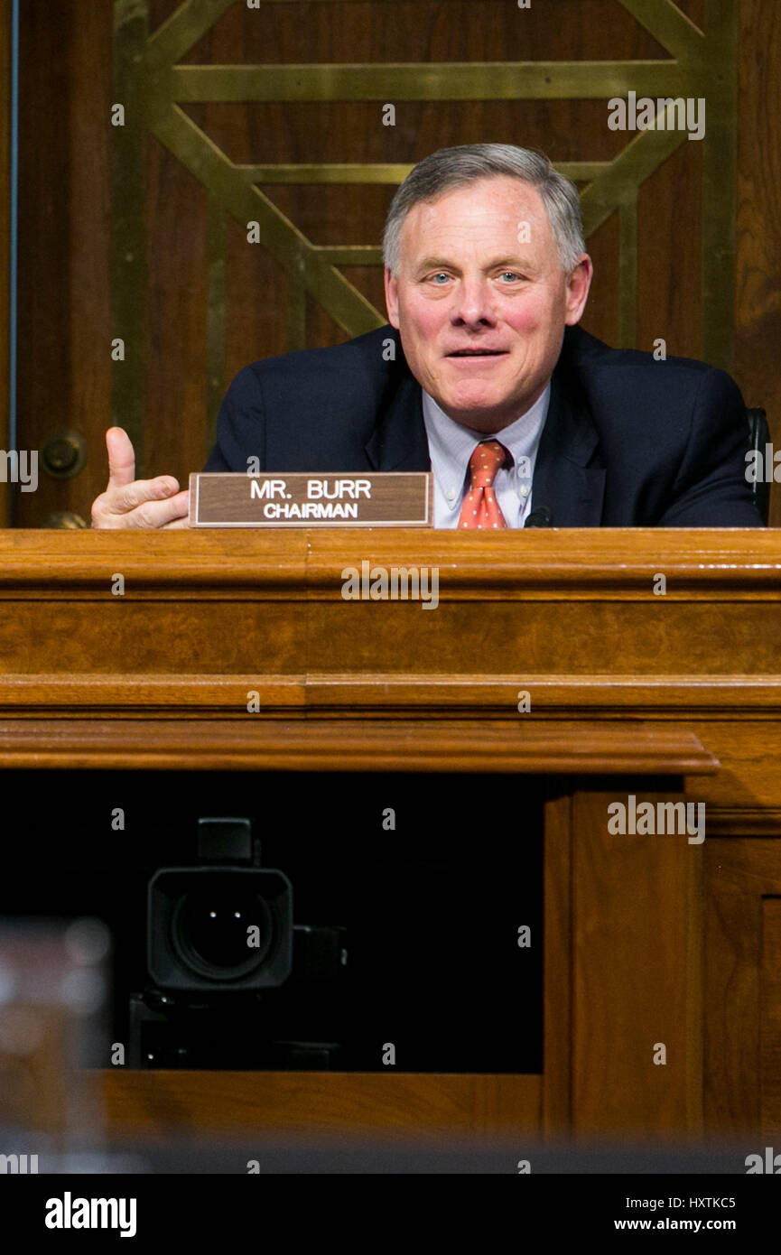 Washington DC, USA. 31st March 2017. Senator Richard Burr (R-NC ...