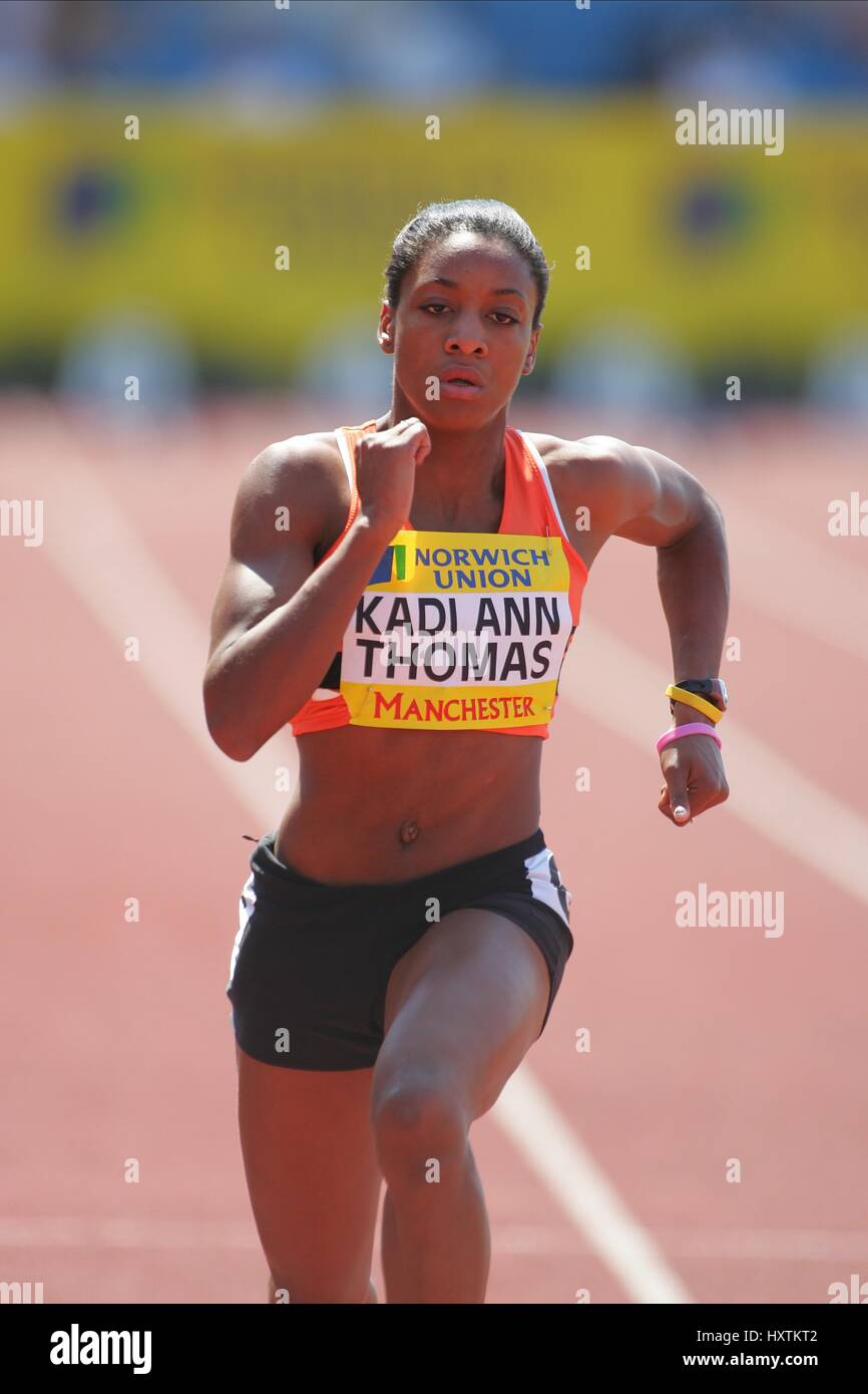 KADI ANN THOMAS 100 METRES MANCHESTER REGIONAL ARENA MANCHESTER ENGLAND ...