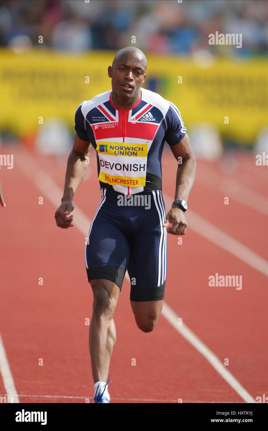 MARLON DEVONISH 100 METRES MANCHESTER REGIONAL ARENA MANCHESTER ENGLAND ...