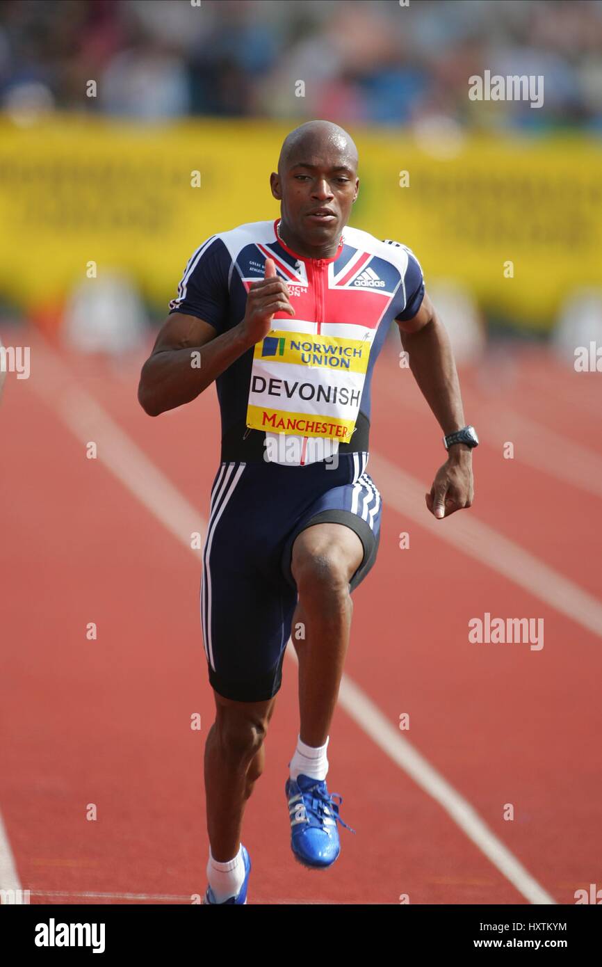 MARLON DEVONISH 100 METRES MANCHESTER REGIONAL ARENA MANCHESTER ENGLAND ...