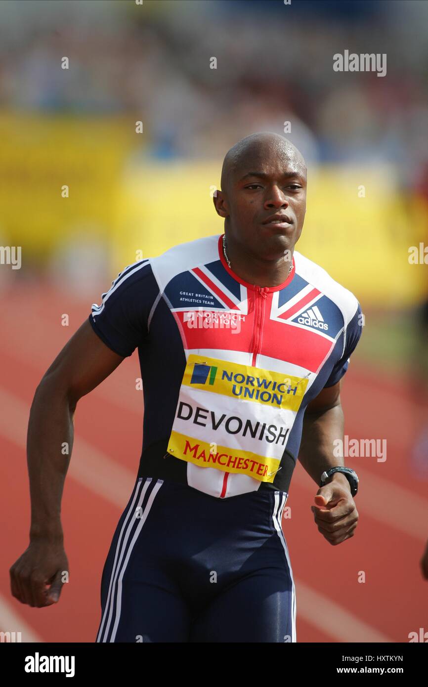 MARLON DEVONISH 100 METRES MANCHESTER REGIONAL ARENA MANCHESTER ENGLAND ...