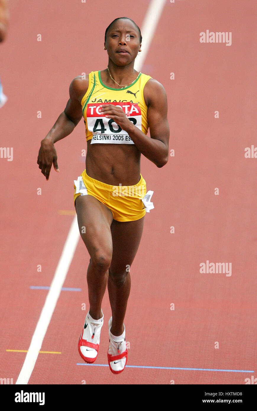 SHERONE SIMPSON 100 METRES JAMAICA OLYMPIC STADIUM HELSINKI FINLAND 07 ...