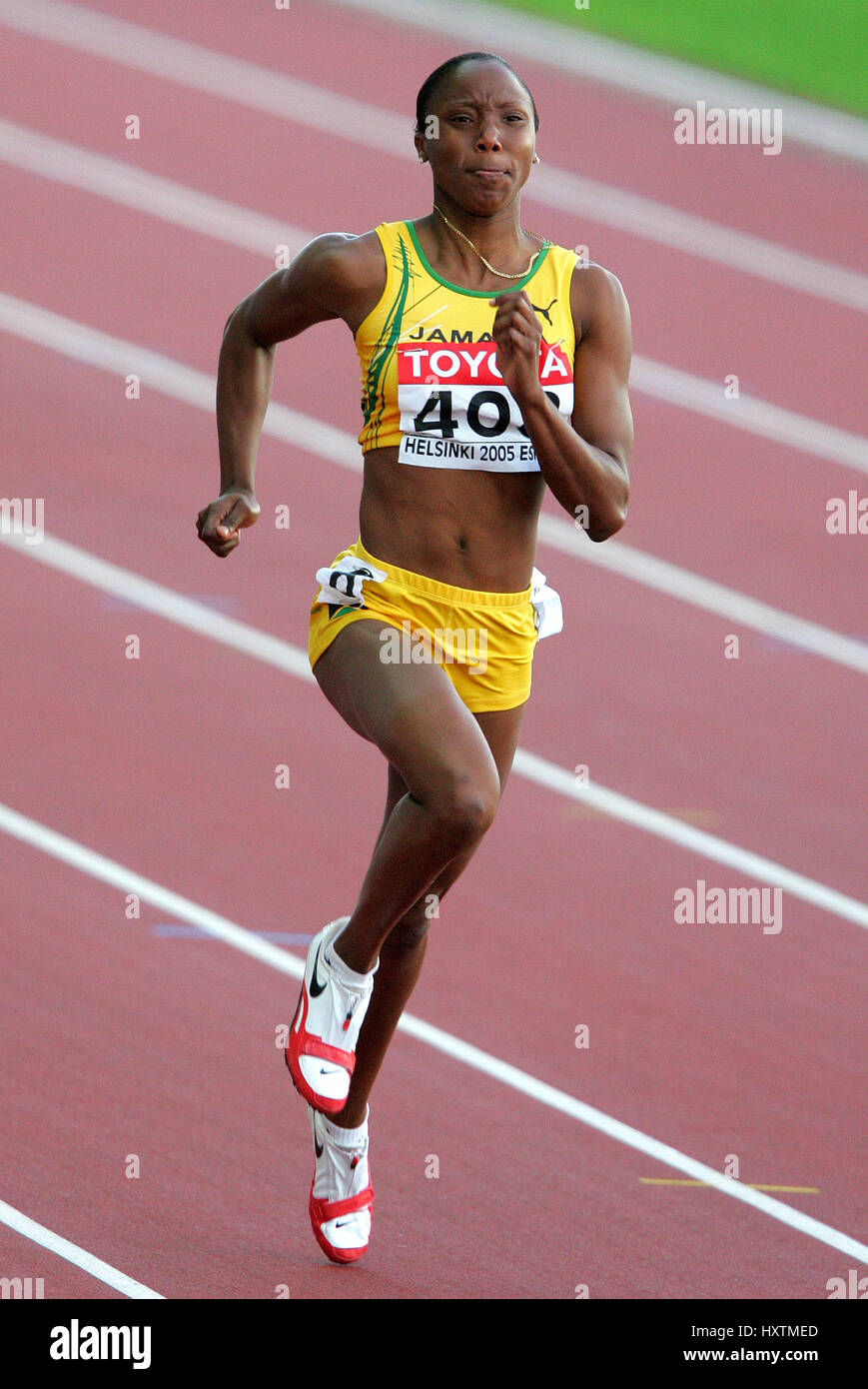 SHERONE SIMPSON 100 METRES JAMAICA OLYMPIC STADIUM HELSINKI FINLAND 07 ...