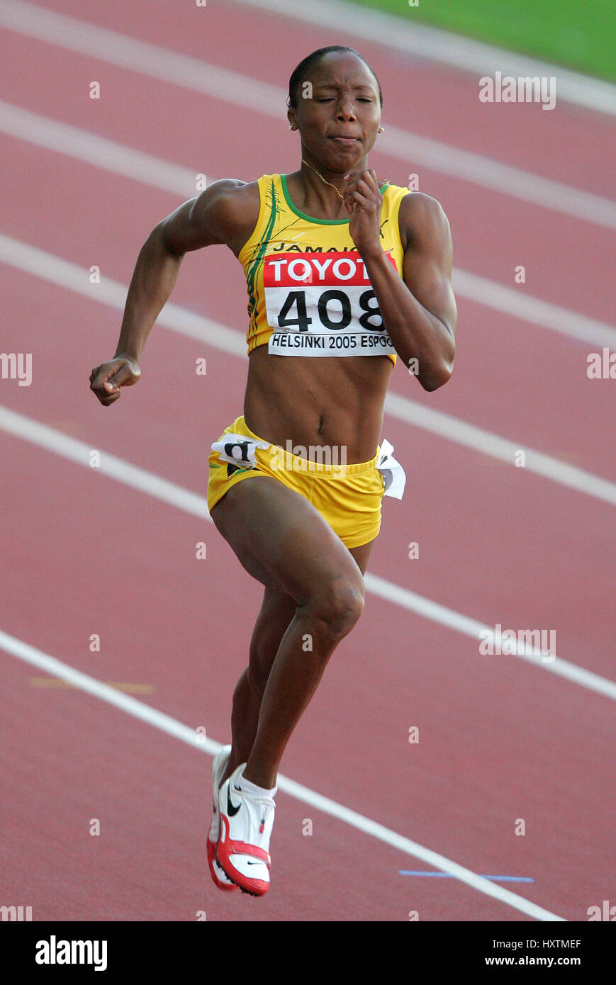 SHERONE SIMPSON 100 METRES JAMAICA OLYMPIC STADIUM HELSINKI FINLAND 07 ...