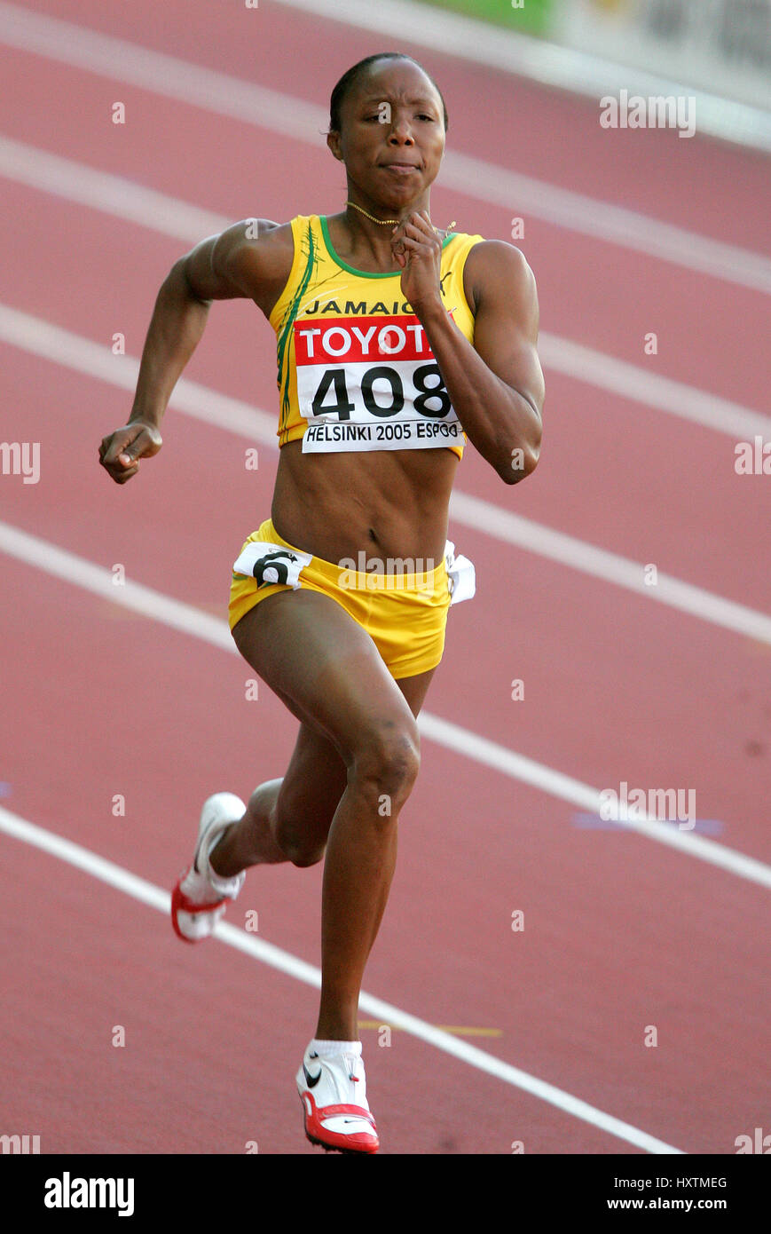 SHERONE SIMPSON 100 METRES JAMAICA OLYMPIC STADIUM HELSINKI FINLAND 07 ...