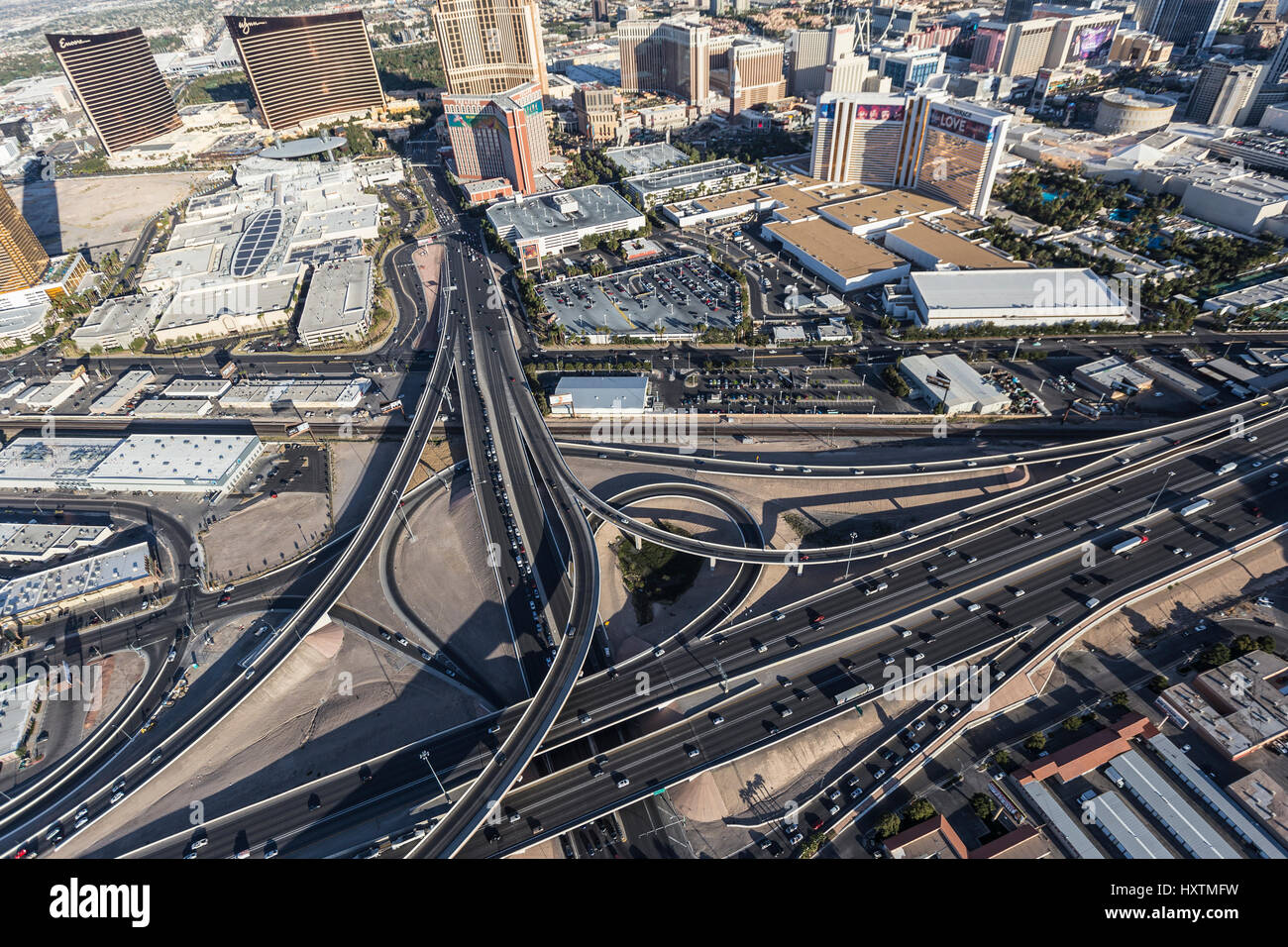 Las Vegas, Nevada, USA - March 13, 2017: Aerial view of the Las Vegas ...