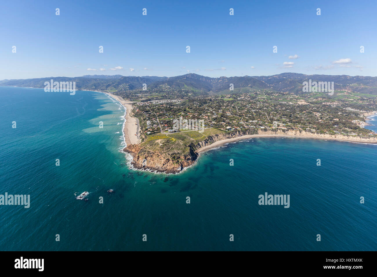 Aerial view of Point Dume State Park in Malibu, California Stock Photo ...