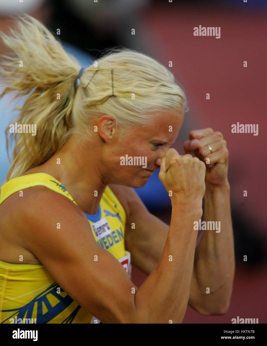 CAROLINA KLUFT CELEBRATES HEPTATHLON ULLEVI STADIUM GOTEBORG SWEDEN 08 ...