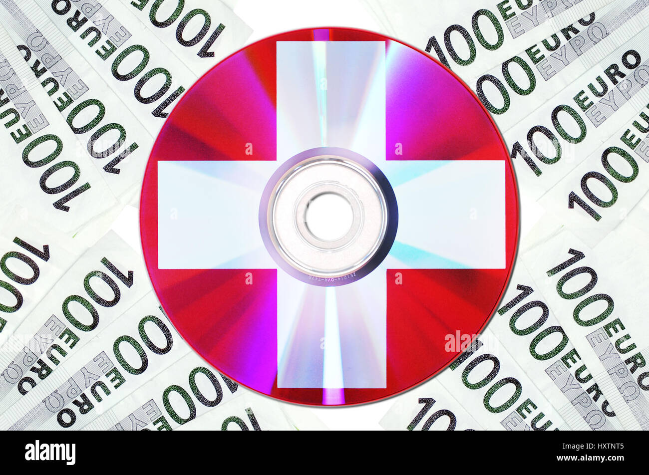 CD with Swiss bank data before euro-bank notes, CD mit Schweizer ...