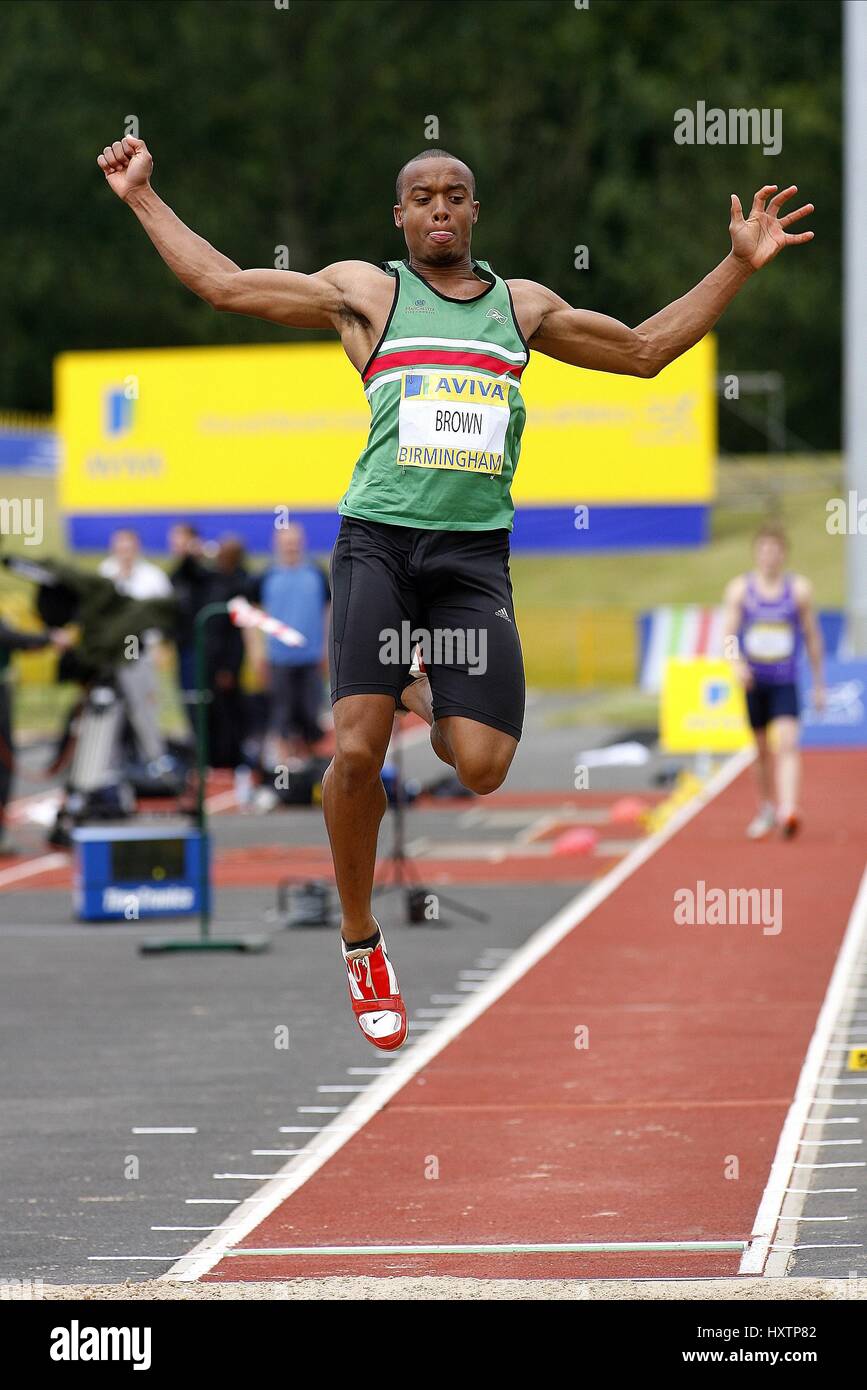 JACOB BROWN LONG JUMP ALEXANDER STADIUM BIRMINGHAM ENGLAND 12 July 2008 ...