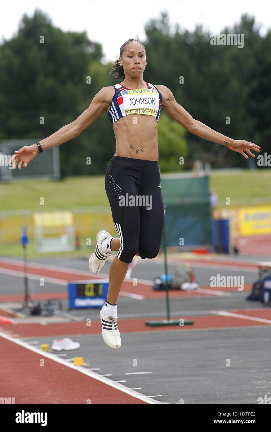 JADE JOHNSON LONG JUMP ALEXANDER STADIUM BIRMINGHAM ENGLAND 13 July 2008 Stock Photo - Alamy