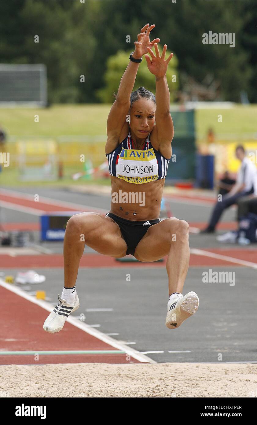 JADE JOHNSON LONG JUMP ALEXANDER STADIUM BIRMINGHAM ENGLAND 13 July 2008 Stock Photo - Alamy