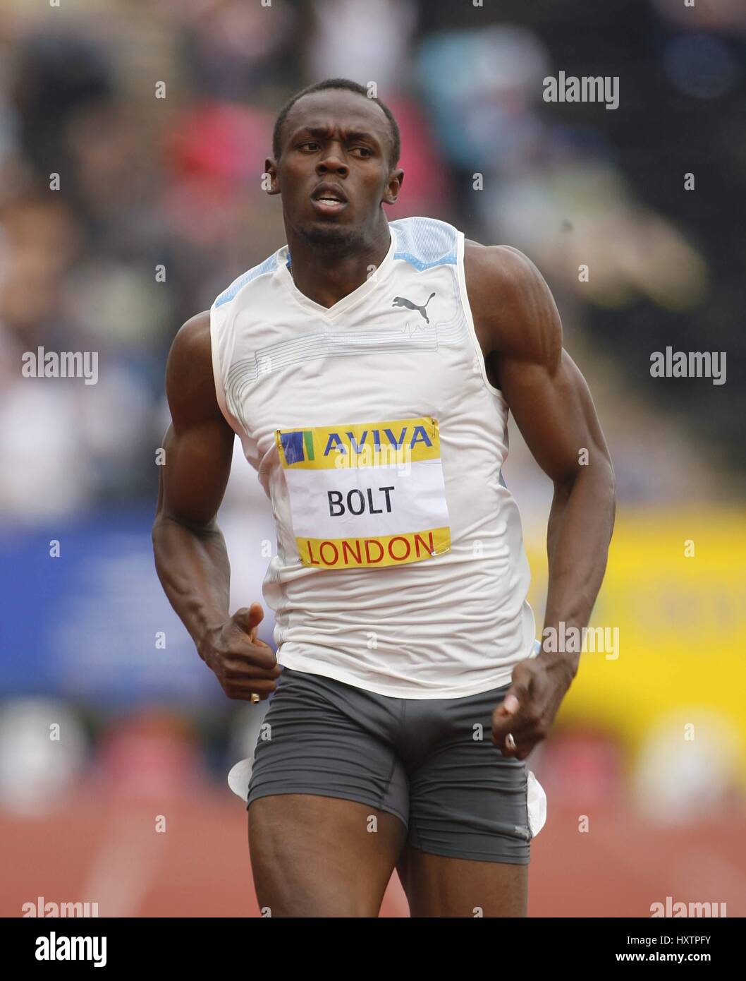USAIN BOLT WINS 200 METRES AVIVA LONDON GRAND PRIX CRYSTAL PALACE ...