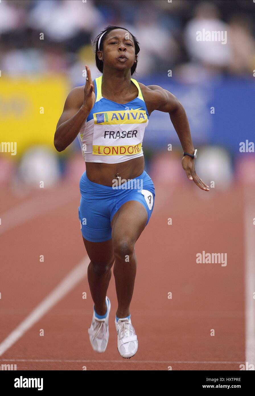 SHELLY ANN FRASER 100 METRES CRYSTAL PALACE LONDON ENGLAND 26 July 2008 ...
