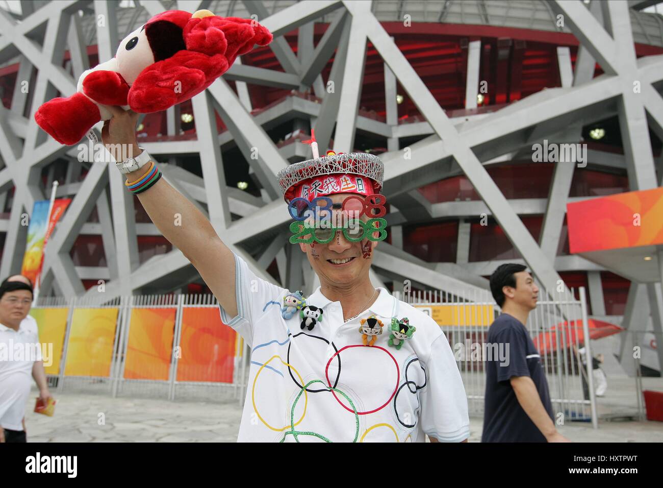 OLYMPIC FAN OPENING CEREMONY OLYMPIC STADIUM BEIJING CHINA 08 August ...