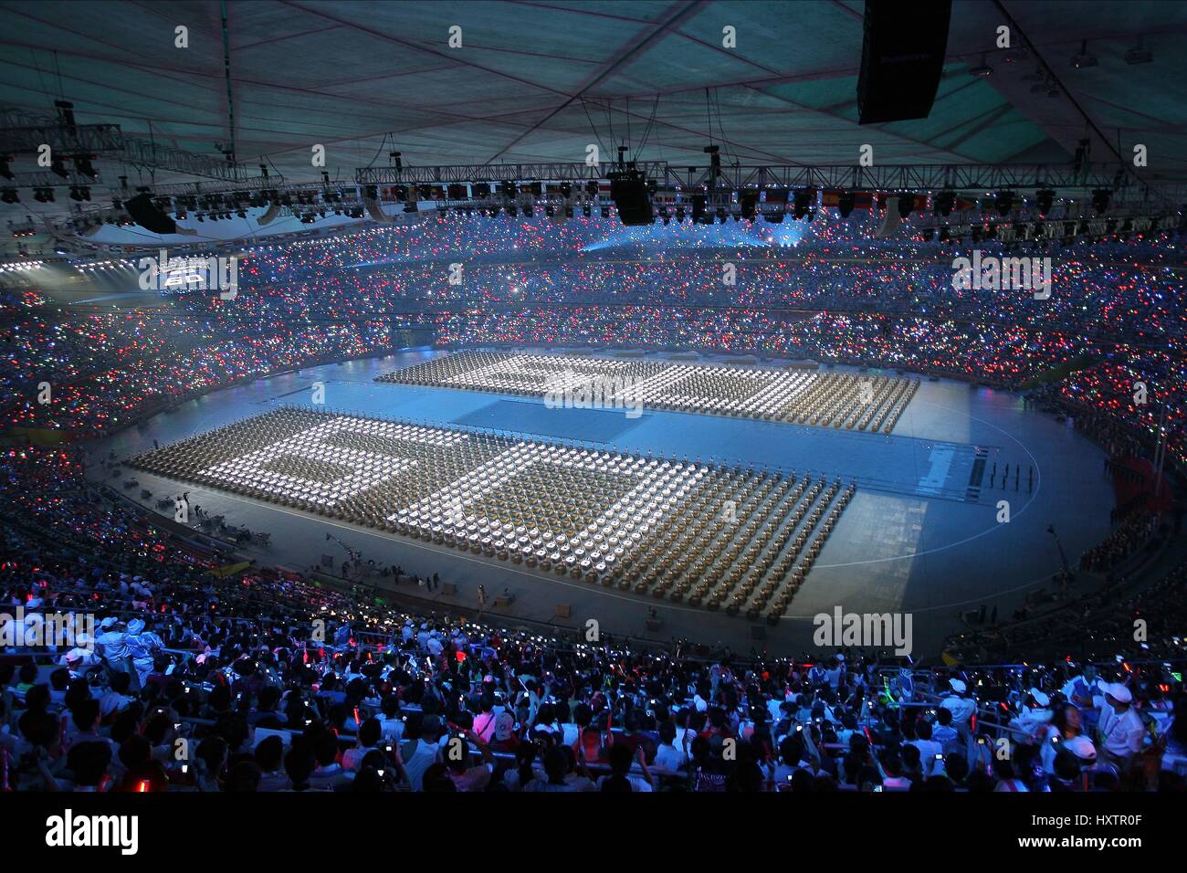 INSIDE THE BIRDS NEST OPENING CEREMONY OLYMPIC STADIUM BEIJING CHINA 08 ...