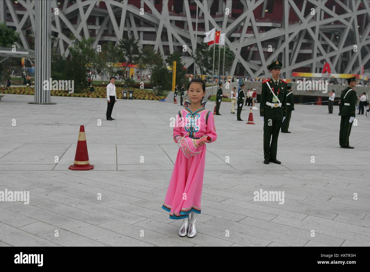 YOUNG OLYMPIC FAN OPENING CEREMONY OLYMPIC STADIUM BEIJING CHINA 08 ...