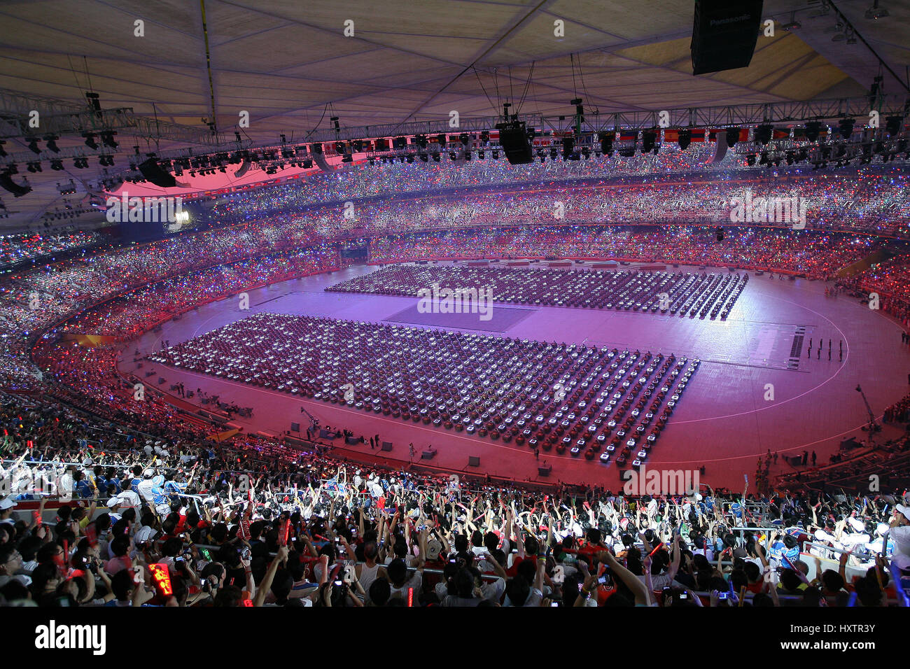 INSIDE THE BIRDS NEST OPENING CEREMONY OLYMPIC STADIUM BEIJING CHINA 08 ...