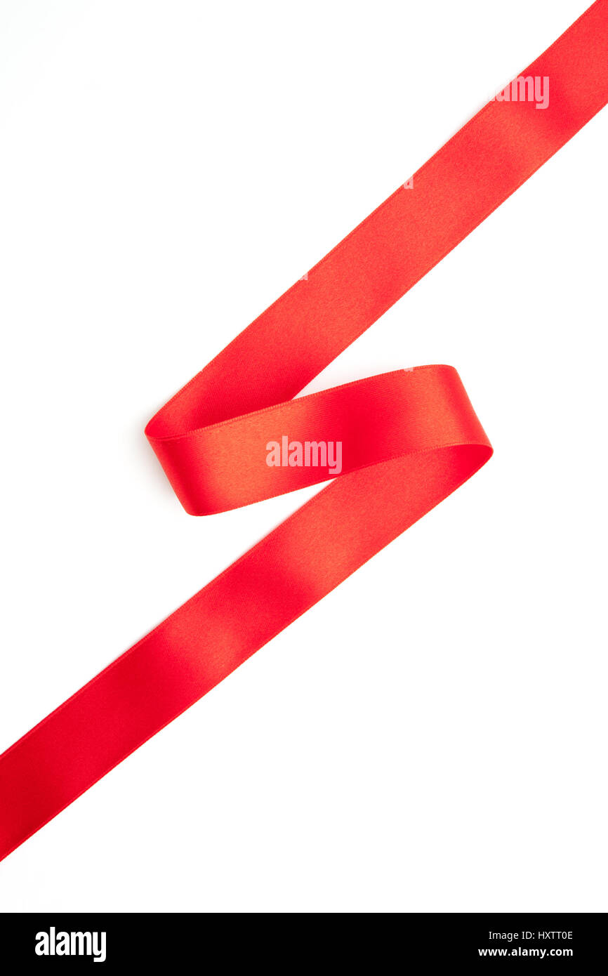 red ribbon border isolated on white background Stock Photo - Alamy