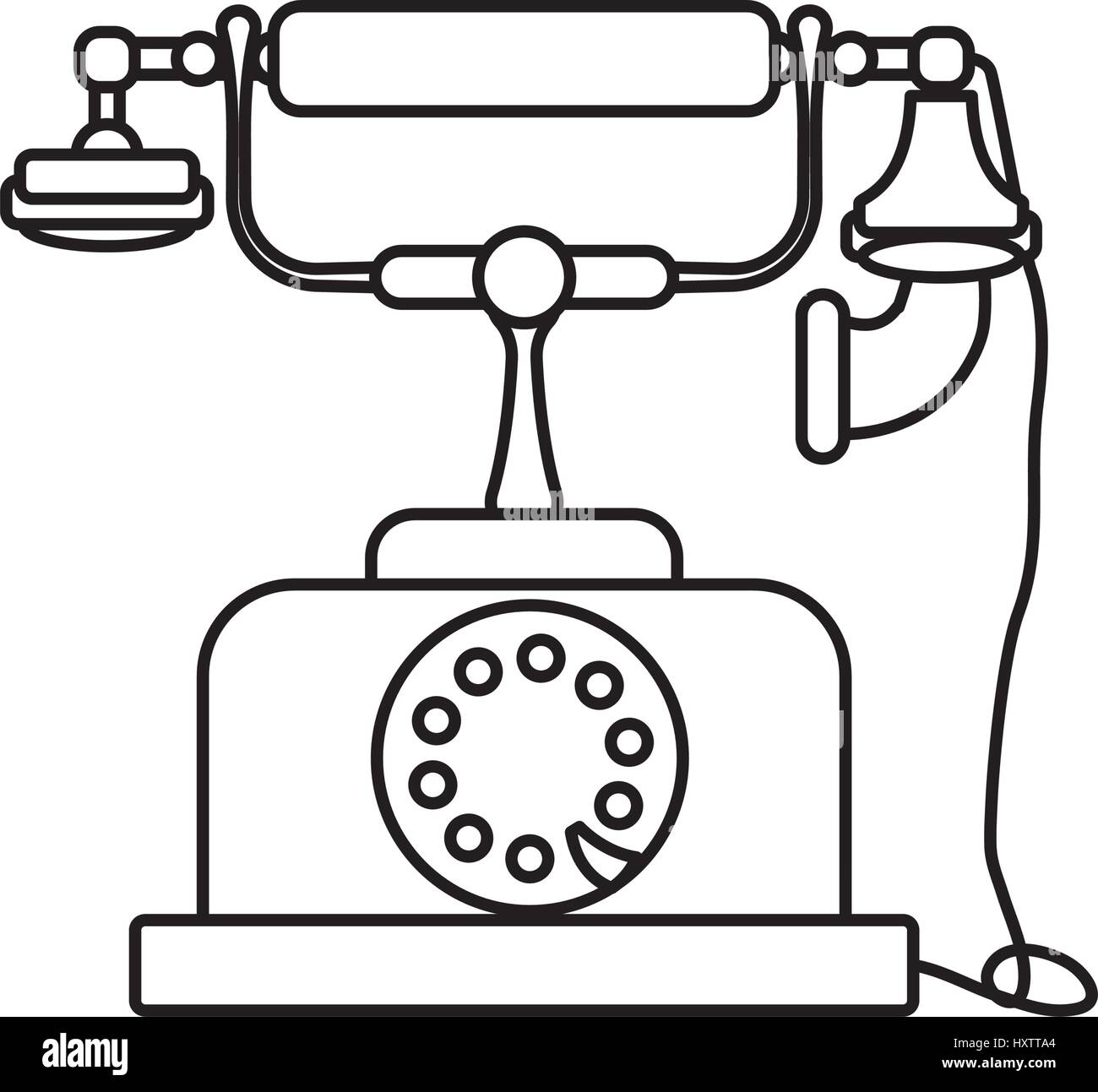 Vintage antique telephone icon vector illustration graphic design Stock ...