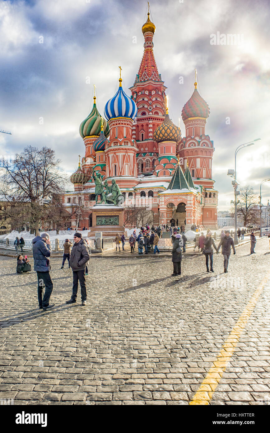 Red Square in Moscow, Russia, with holiday market and traditional ...