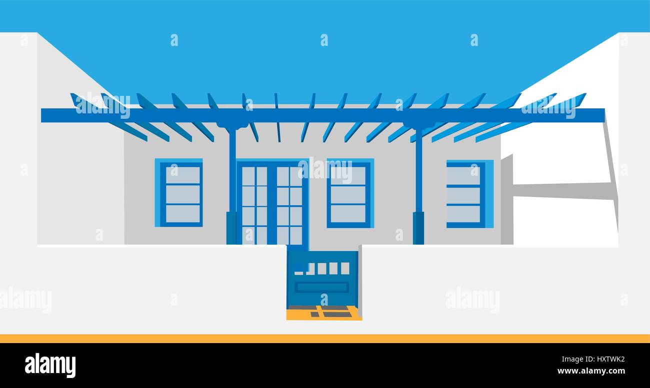 vector illustration of white house facade isometric Stock Vector Image ...