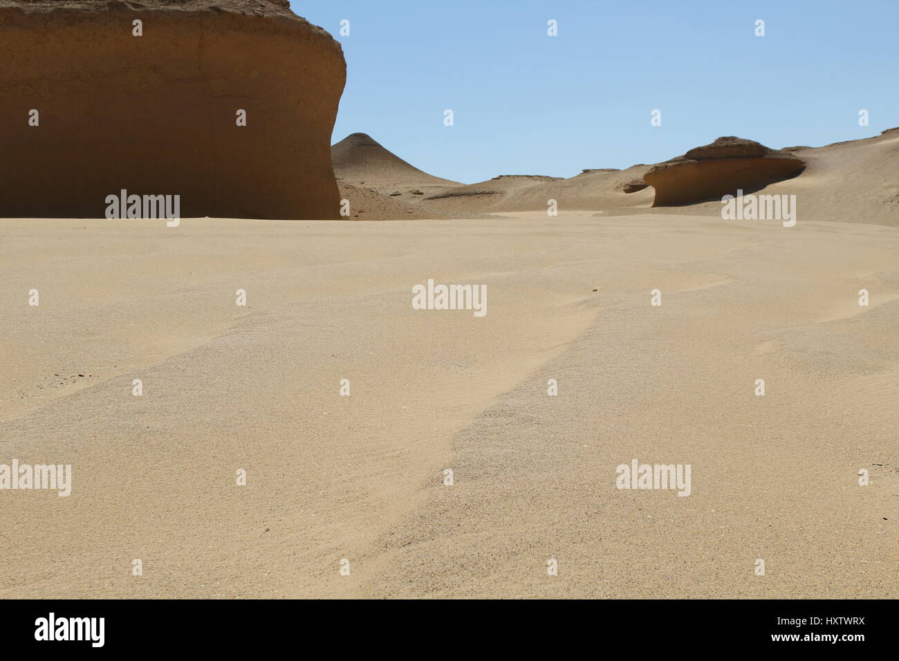 Strange Shapes of Sahara Desert South of Lake Quaroun, an ancient ...