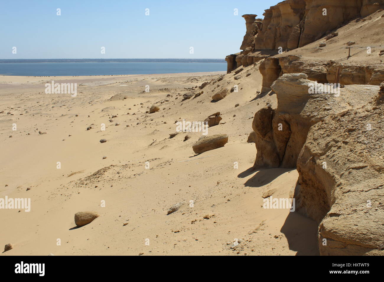 Strange Shapes of Sahara Desert South of Lake Quaroun, an ancient ...
