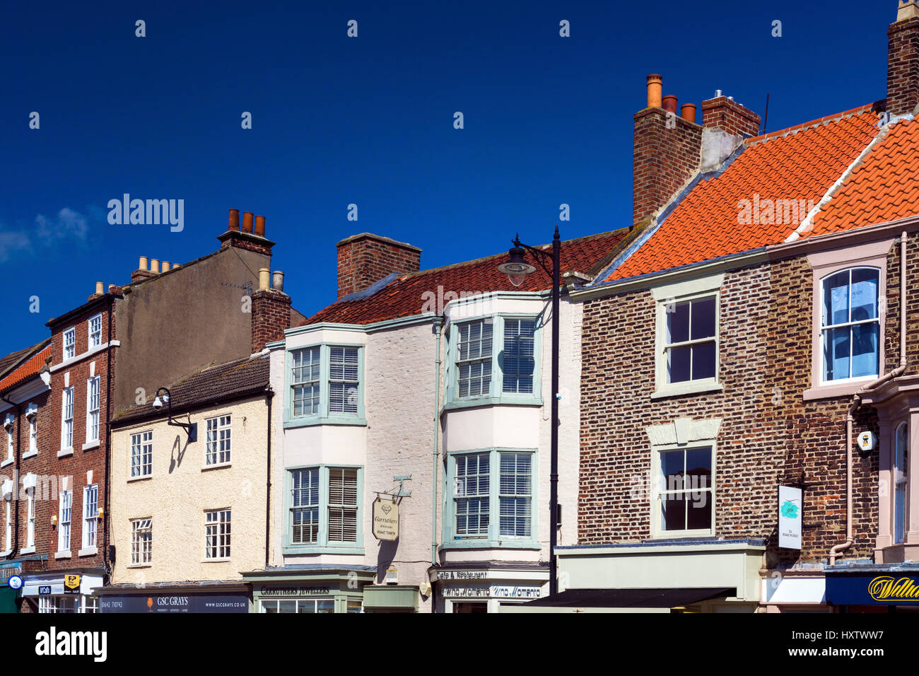 Buildings on Stokesley High Street, North Yorkshire, England, UK Stock ...