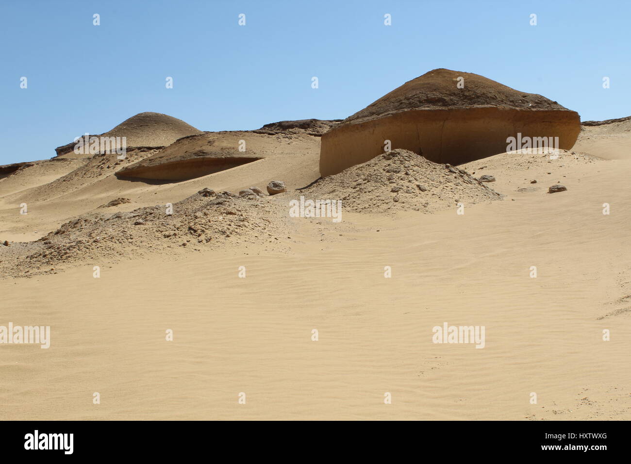 Strange Shapes of Sahara Desert South of Lake Quaroun, an ancient ...