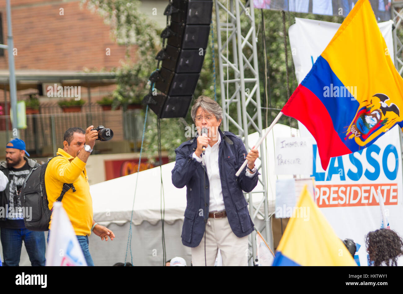 Quito, Ecuador - March 26, 2017: Guillermo Lasso, presidential ...