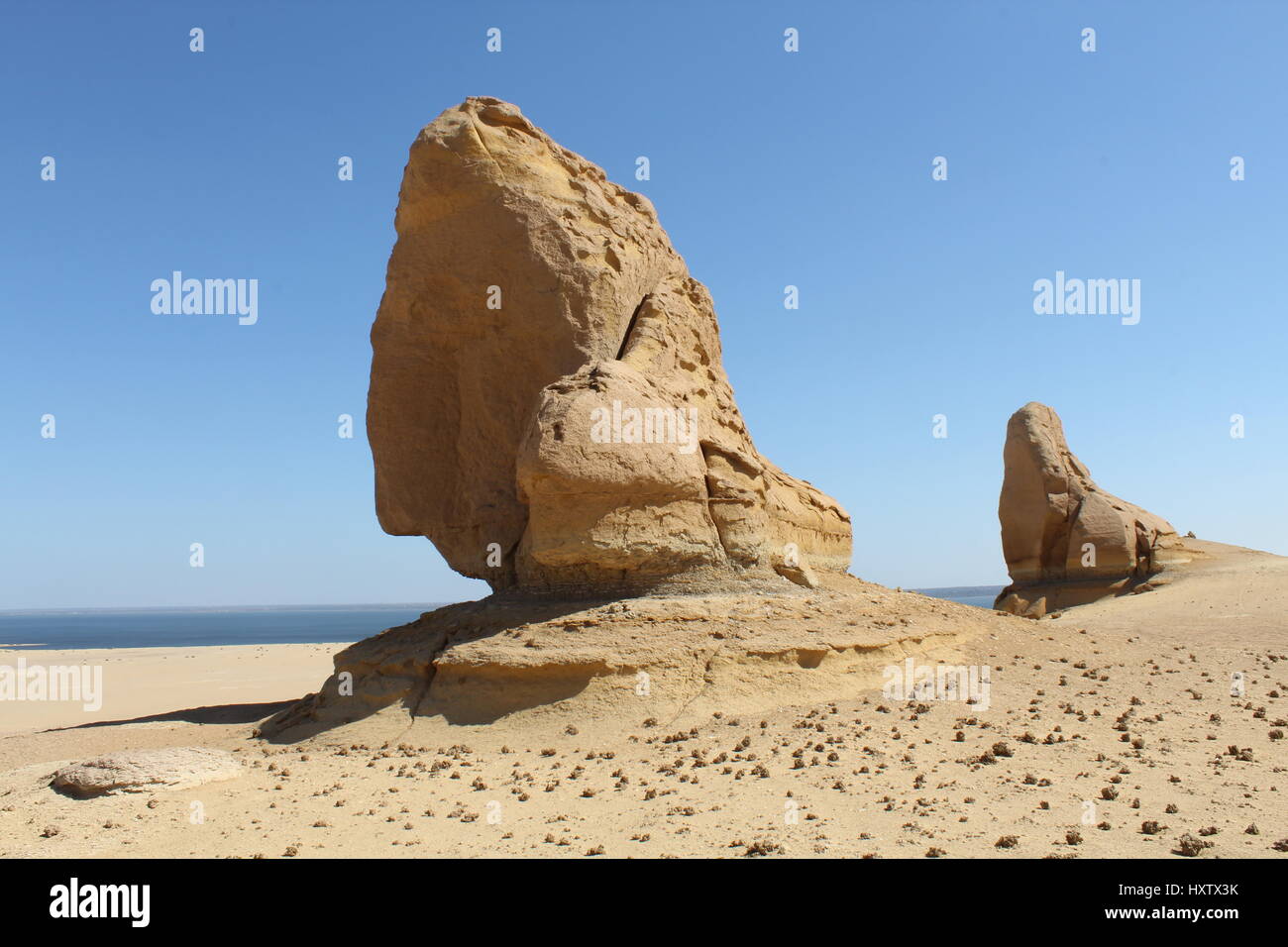 Strange Shapes of Sahara Desert South of Lake Quaroun, an ancient ...