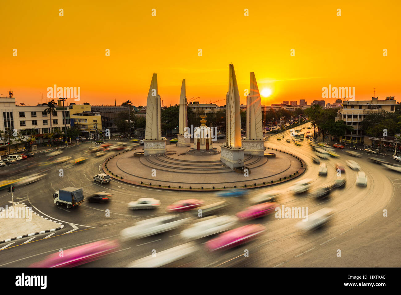 Car traffic with the sunset background Stock Photo - Alamy
