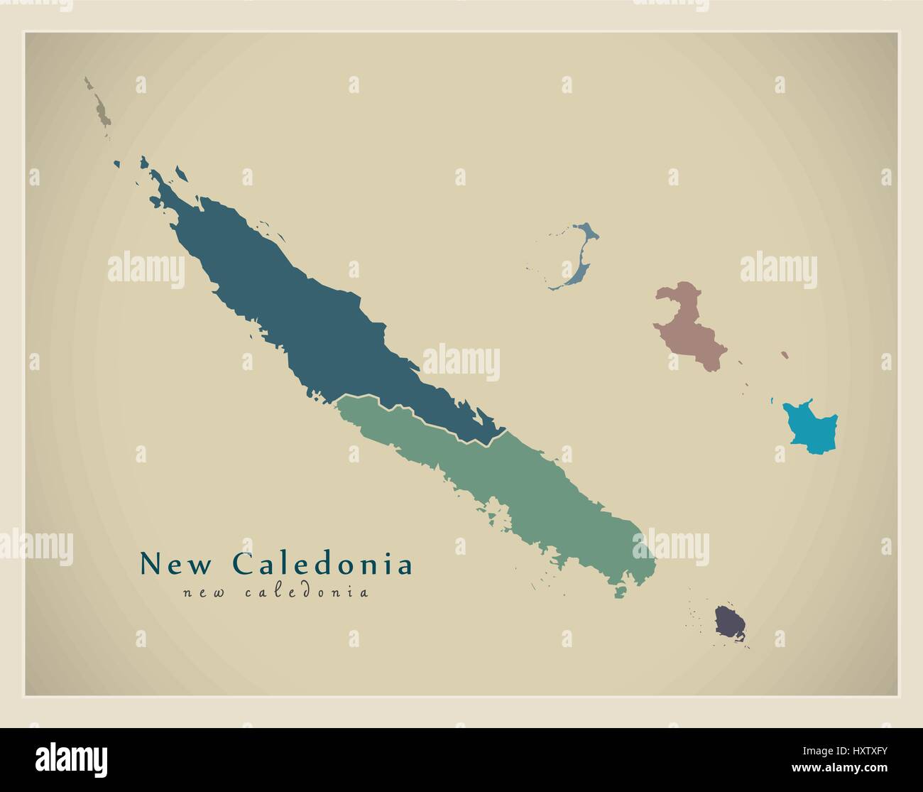 Modern Map - New Caledonia with provinces colored NC Stock Vector Image ...