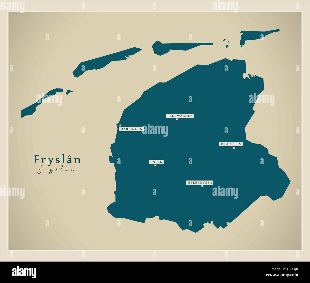 Modern Map - Fryslan NL Stock Vector Image & Art - Alamy