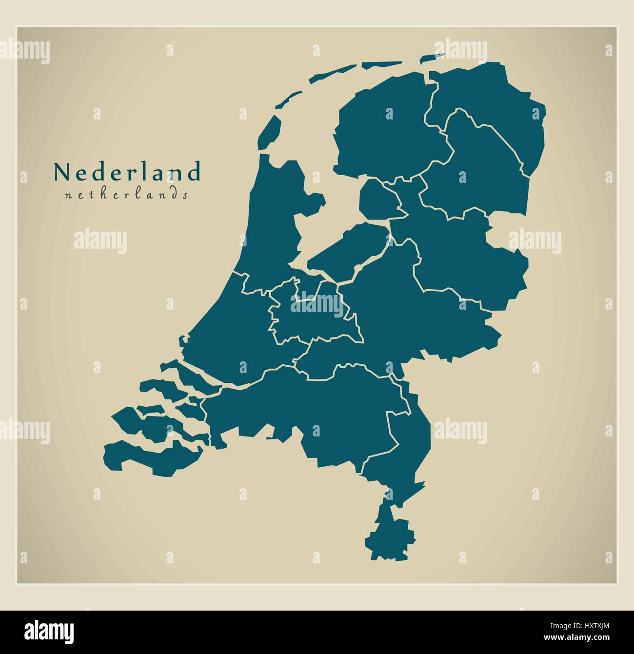 Modern Map - Netherlands with provinces NL Stock Vector Image & Art - Alamy