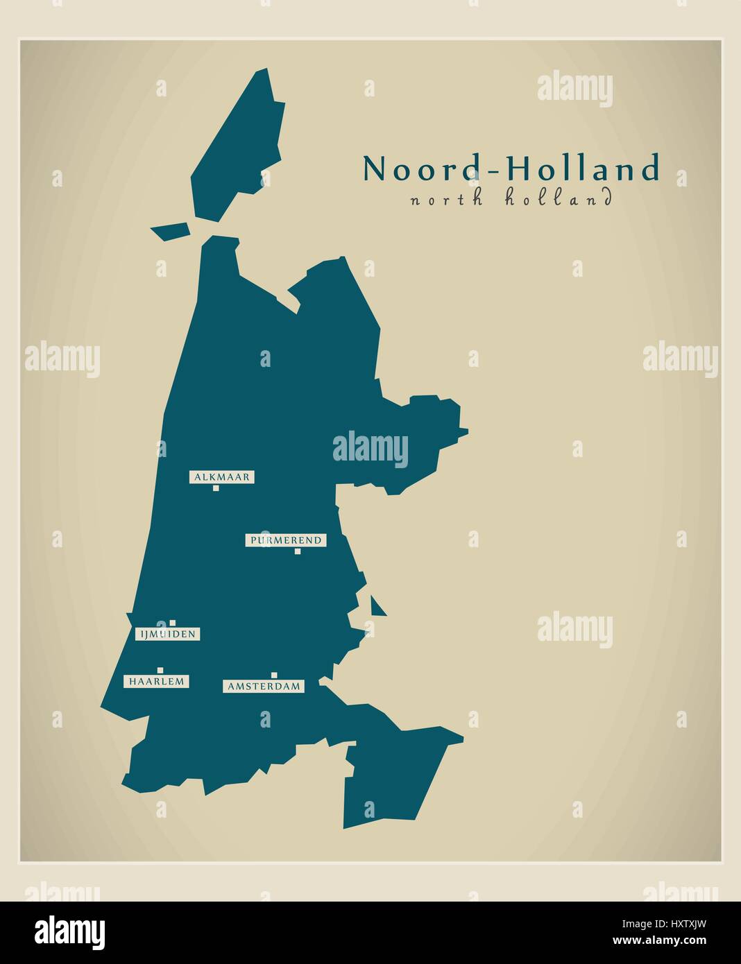 Modern Map - Noord-Holland NL Stock Vector Image & Art - Alamy