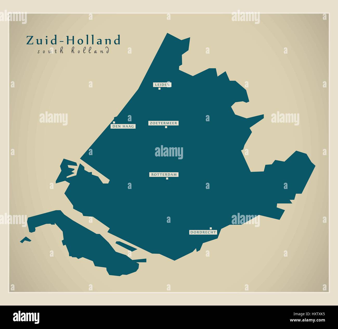 Modern Map - Zuid-Holland NL Stock Vector Image & Art - Alamy