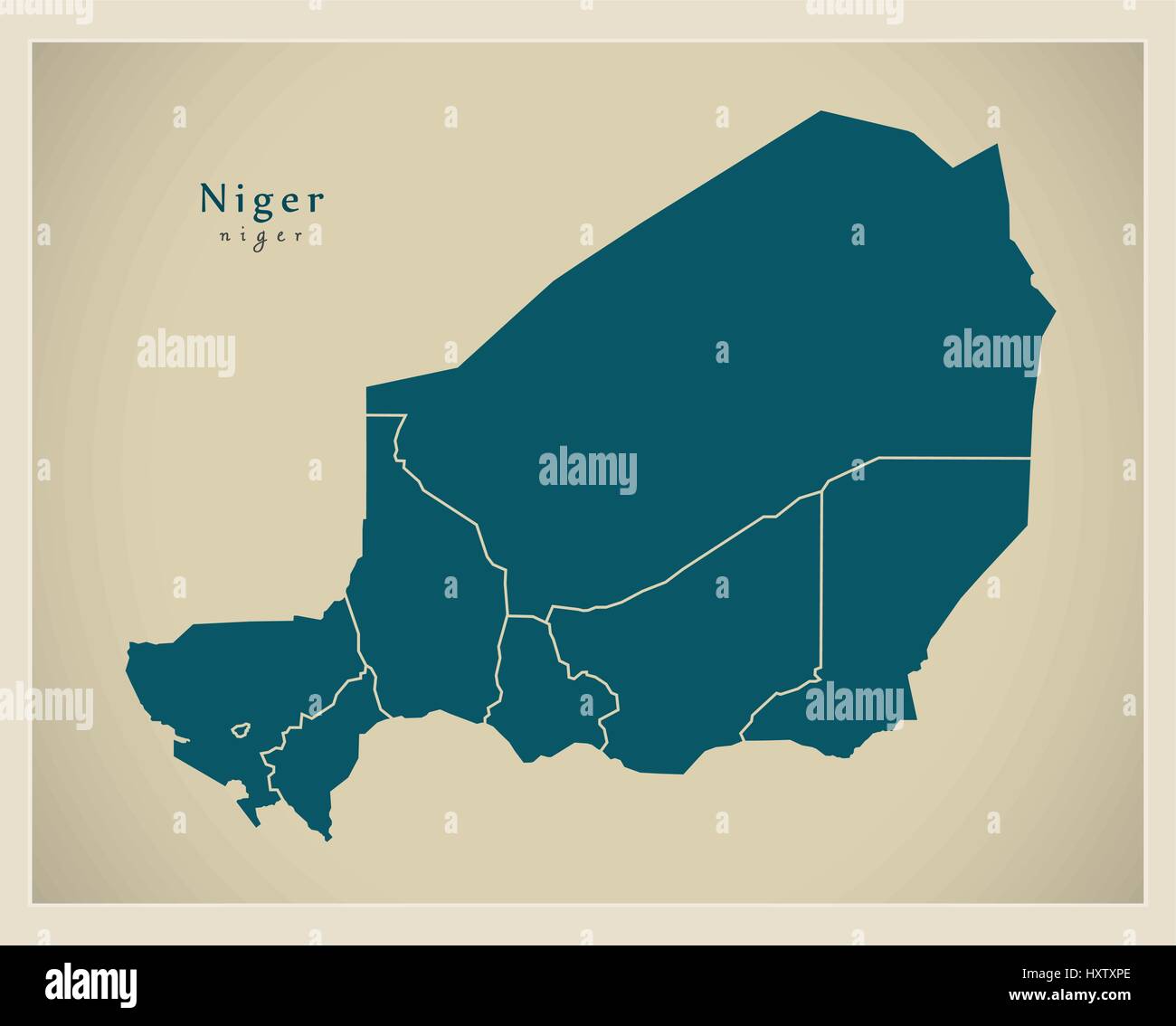 Modern Map - Niger with regions NE Stock Vector Image & Art - Alamy
