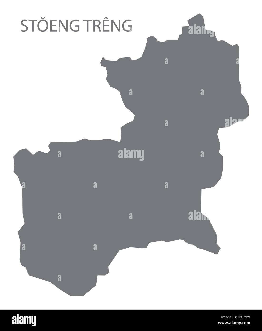 Stoeng Treng Cambodia province map grey illustration silhouette Stock ...