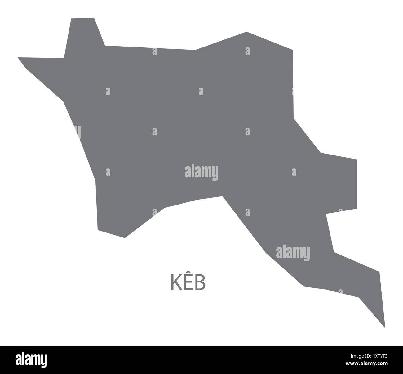 Keb Cambodia province map grey illustration silhouette Stock Vector ...