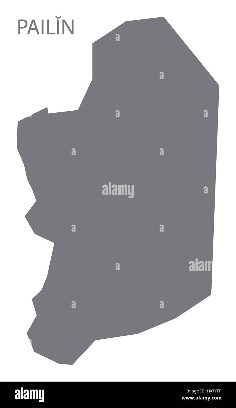 Pailin Cambodia province map grey illustration silhouette Stock Vector ...