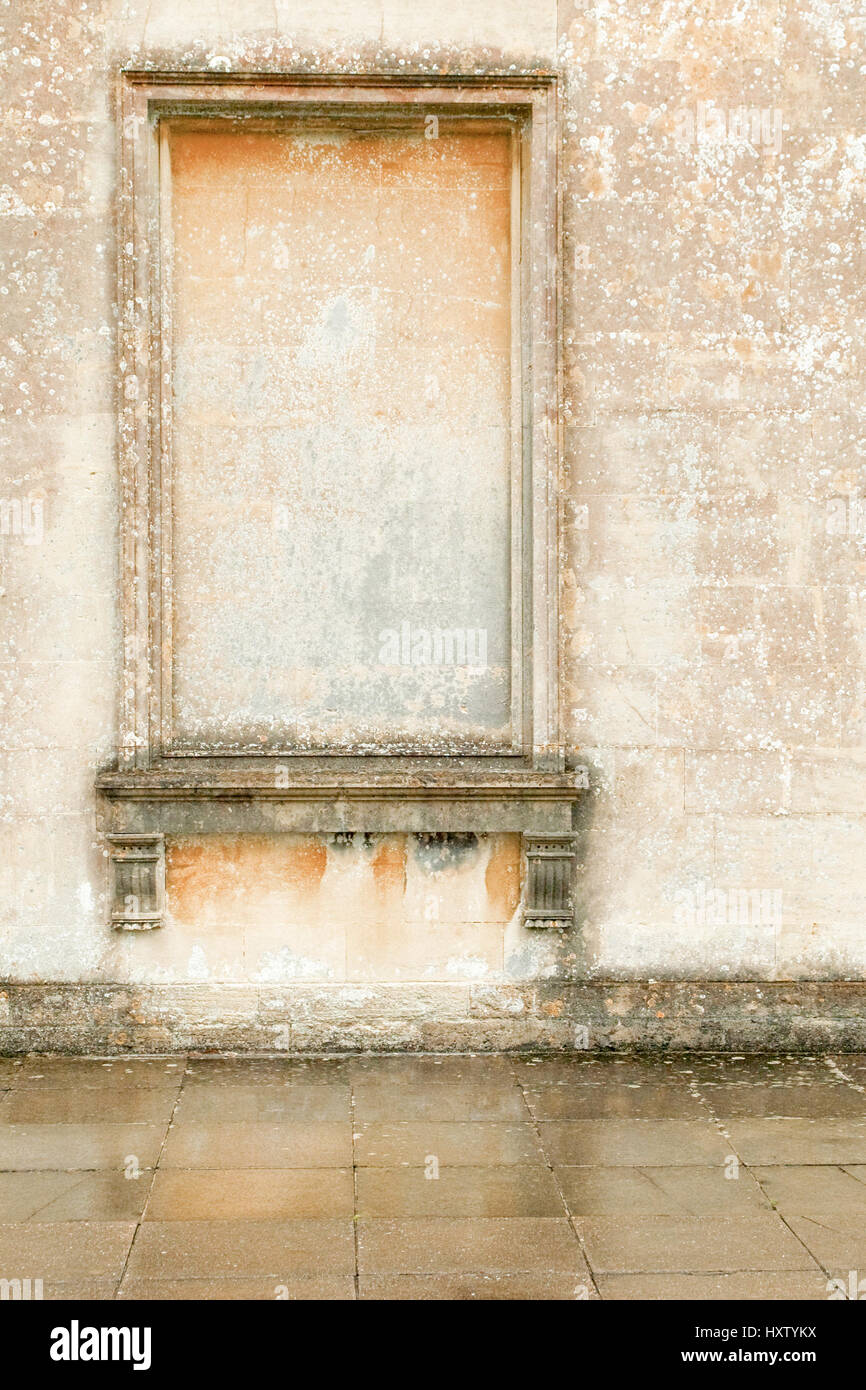 decaying masonry window frame witt text space Stock Photo - Alamy