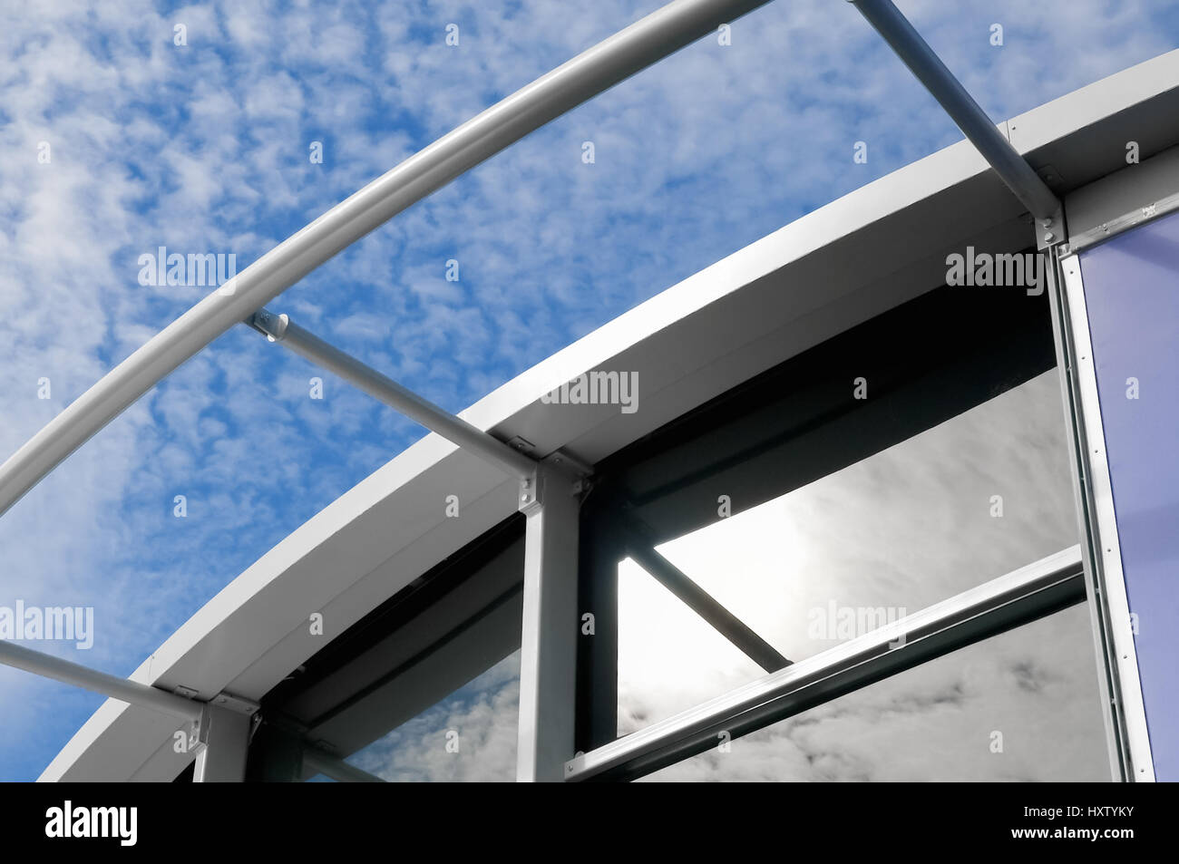 closeup of the architecture on a modern building exterior architecture ...
