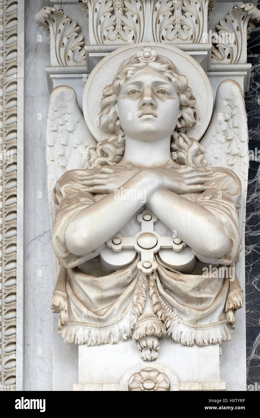 Angel statue in front of the basilica of Saint Paul Outside the Walls ...