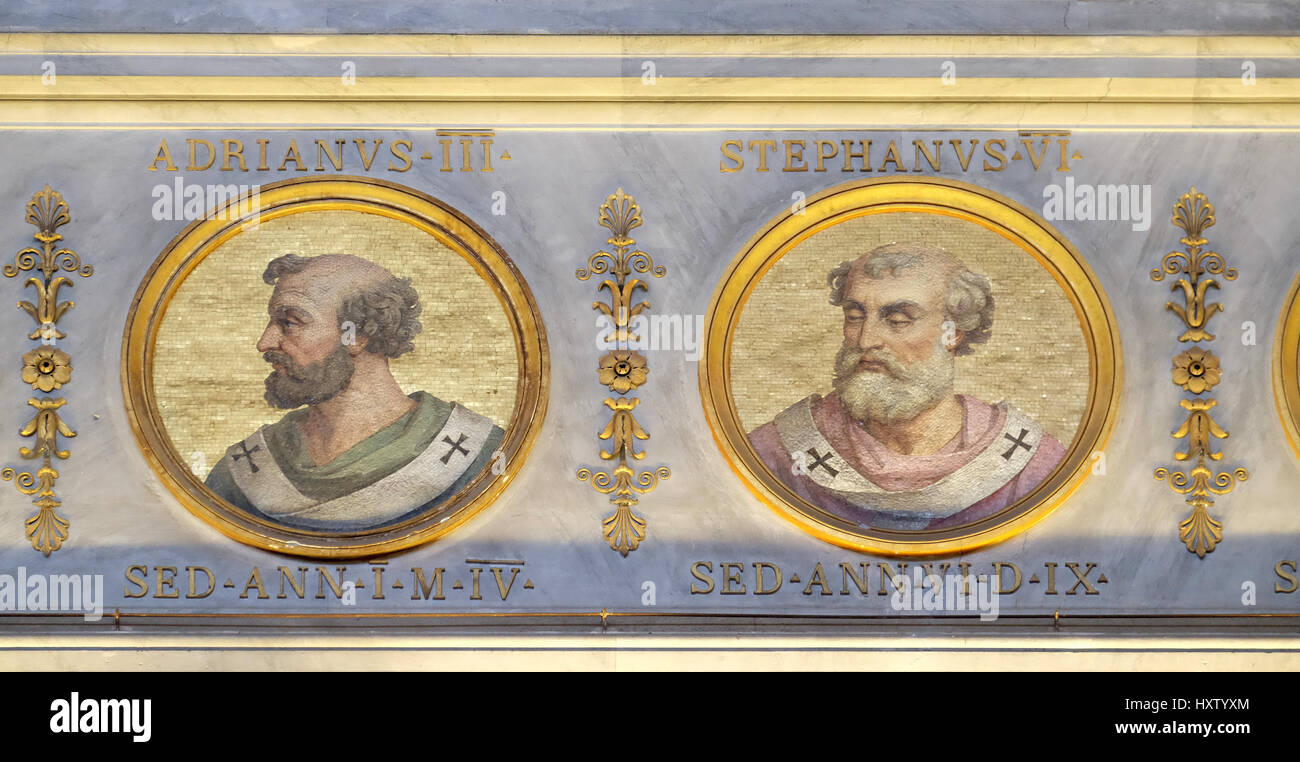 The icon on the dome with the image of Pope Adrian III and Stephen VI ...