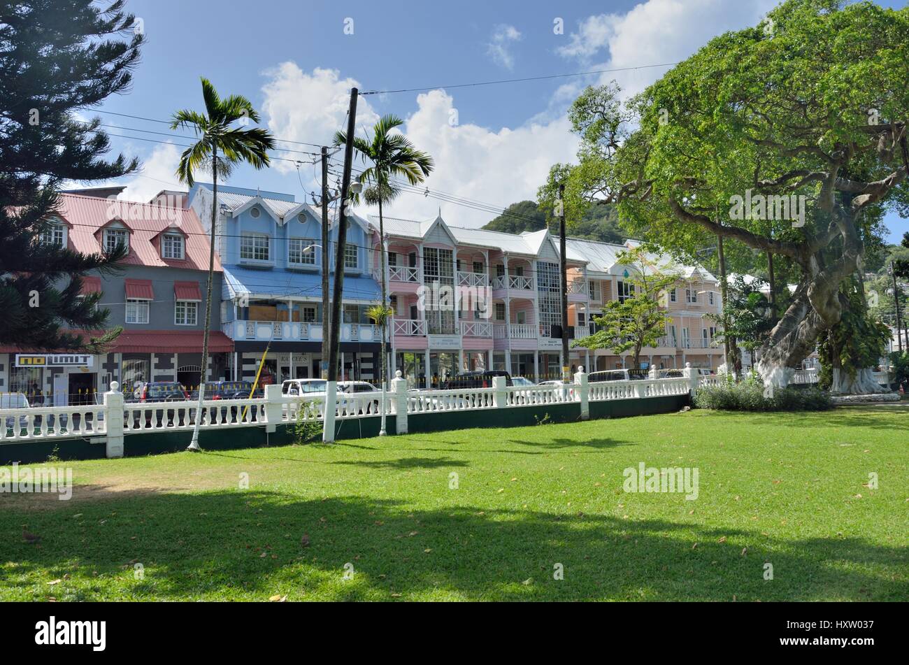 CASTRIES ST LUCIA CARIBBEAN 19 January 2015: Row of government ...